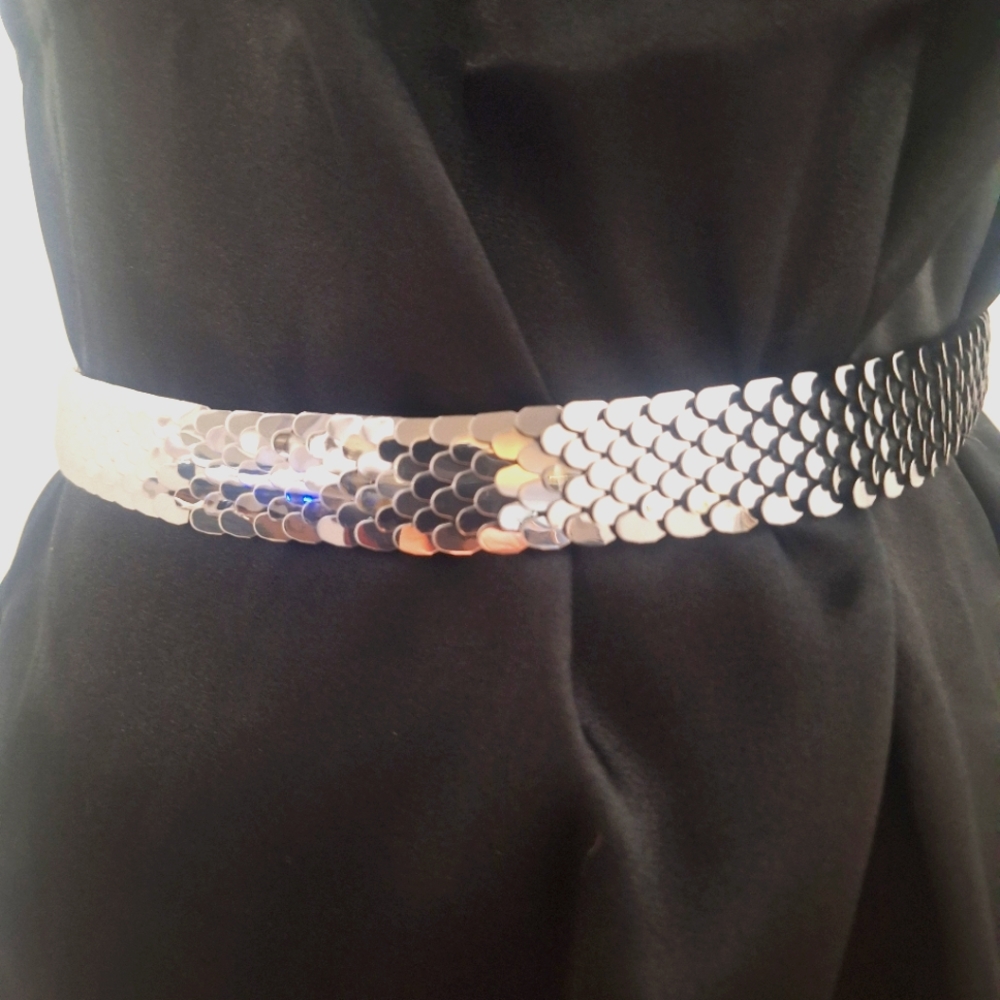 Vintage Garay Woman's Fish Scale Stretch Belt - Gem